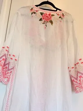 Johnny Was | Dresses | Johnny Was Workshop Rare 0 Ramie White Maxi ...